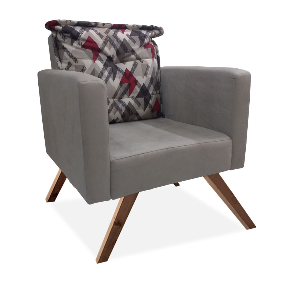 Poltrona Divan III + Puff, Revestimento - Corpo - Suede Bege / Almofada ...