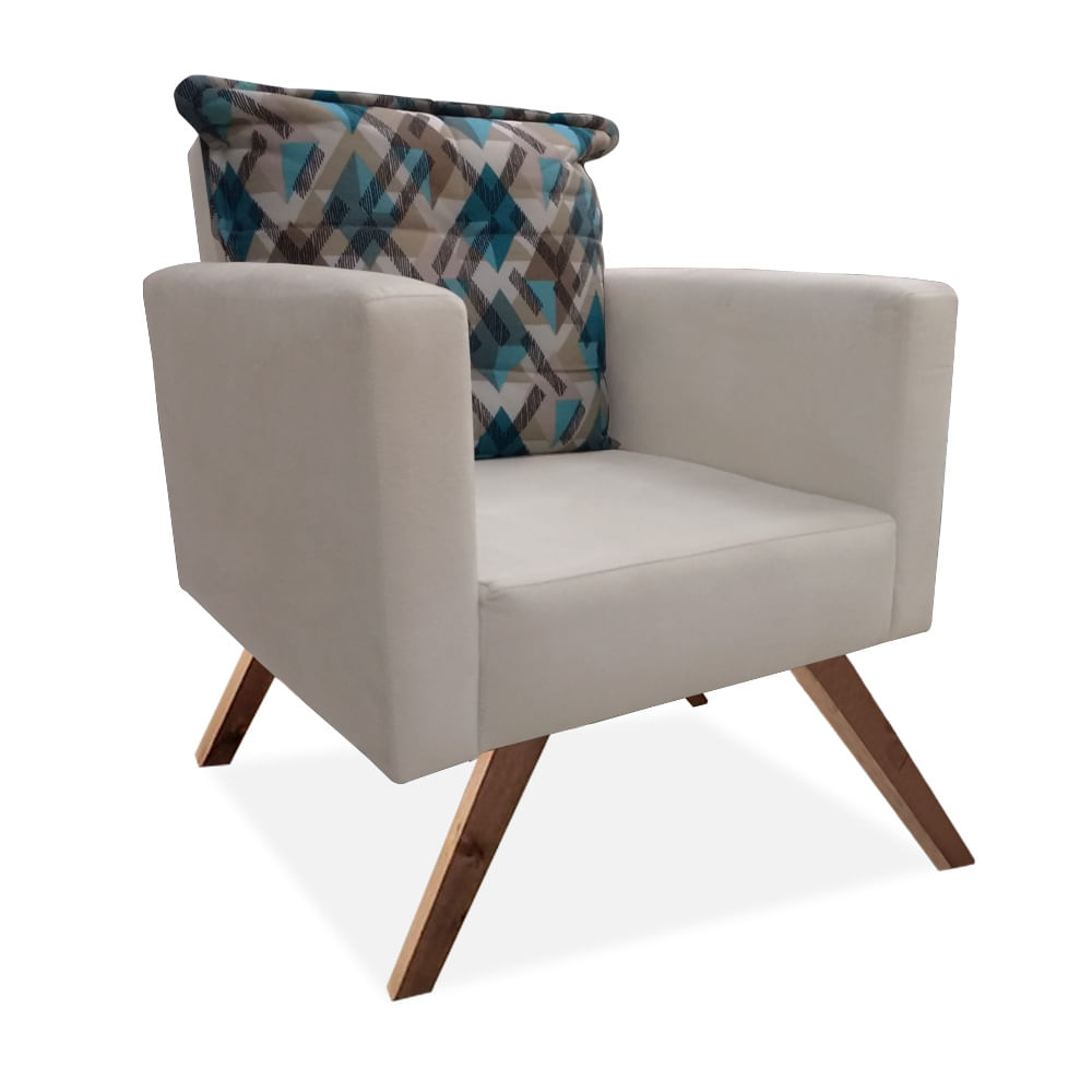 Poltrona Divan III + Puff, Revestimento - Corpo - Suede Pérola ...